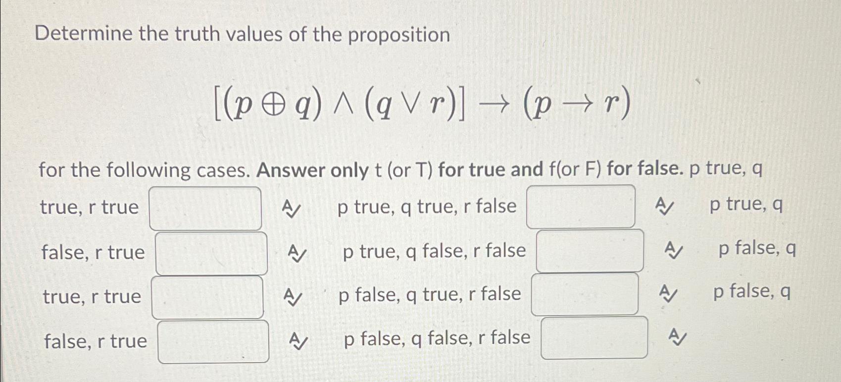Solved Determine the truth values of the | Chegg.com