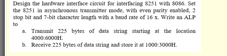 Solved Design the hardware interface circuit for interfacing | Chegg.com