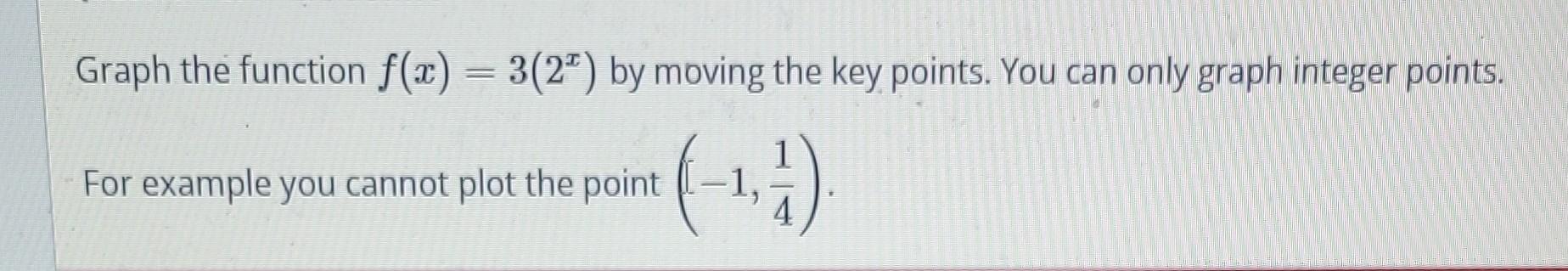 Solved Graph the function f(x)=3(2x) by moving the key | Chegg.com