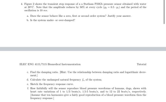 Solved 4. Figure 2 shows the transient step response of a a | Chegg.com