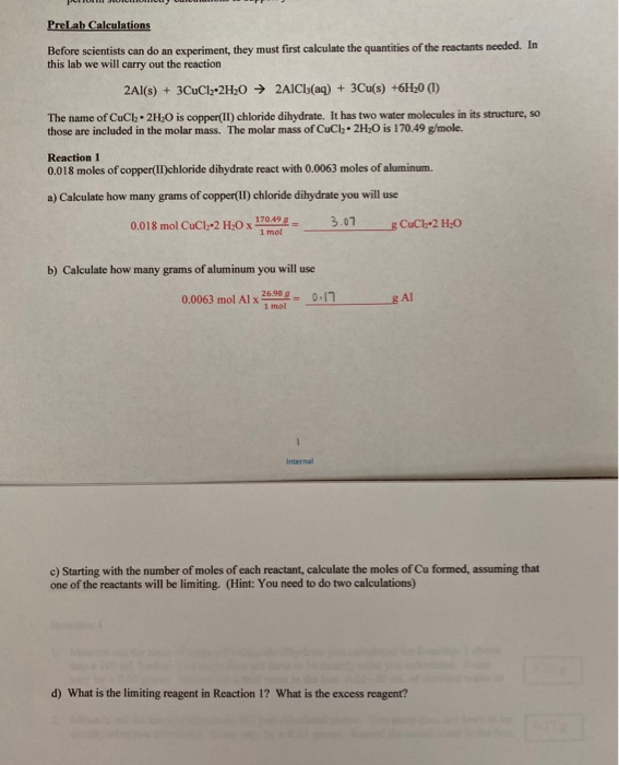 Solved PreLab Calculations Before scientists can do an | Chegg.com