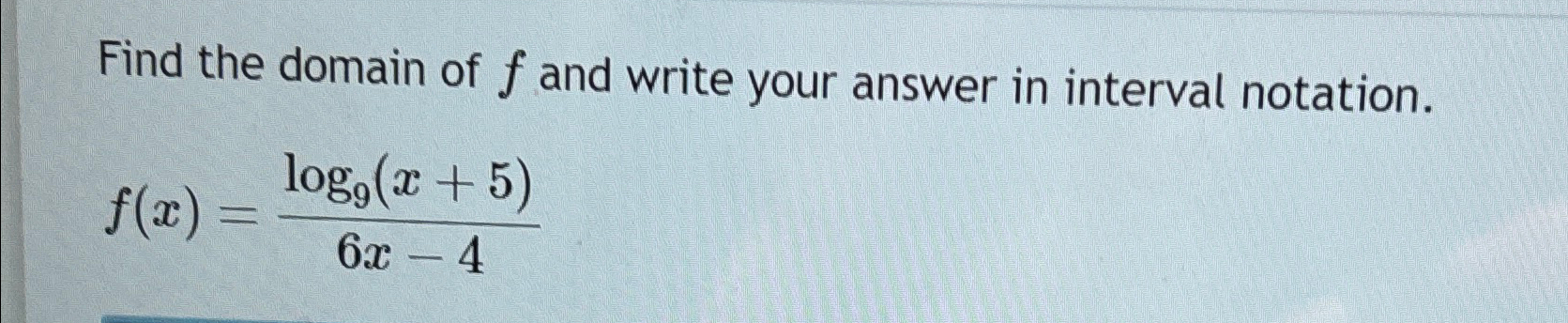 Solved Find the domain of f ﻿and write your answer in | Chegg.com