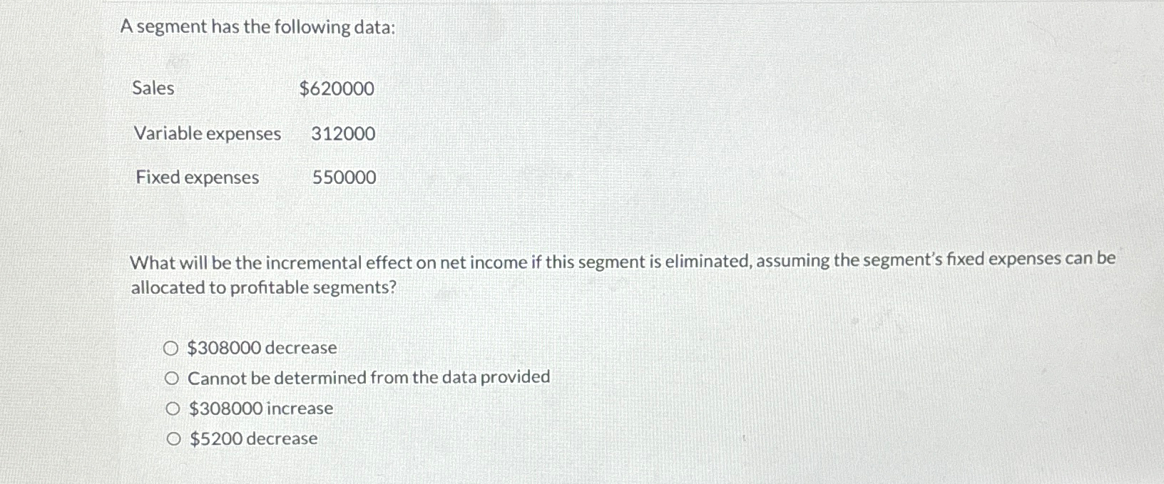 Solved A segment has the following | Chegg.com