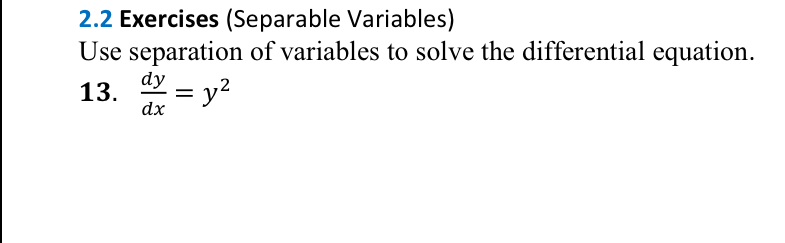 Solved 2 2 ﻿exercises Separable Variables Use Separation Of