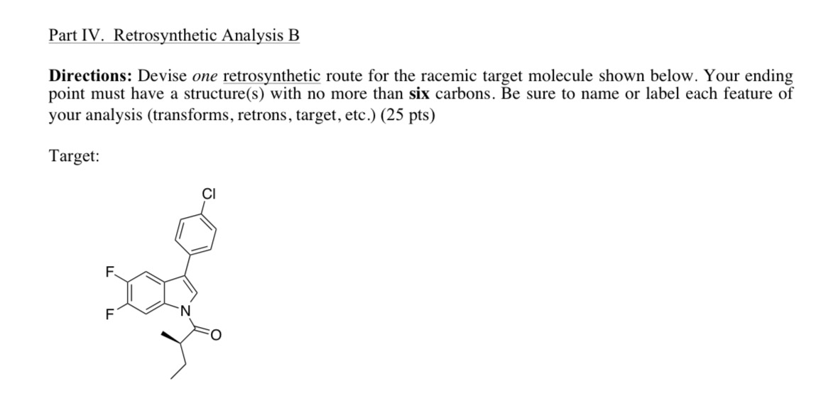 Solved Part IV. ﻿Retrosynthetic Analysis BDirections: Devise | Chegg.com