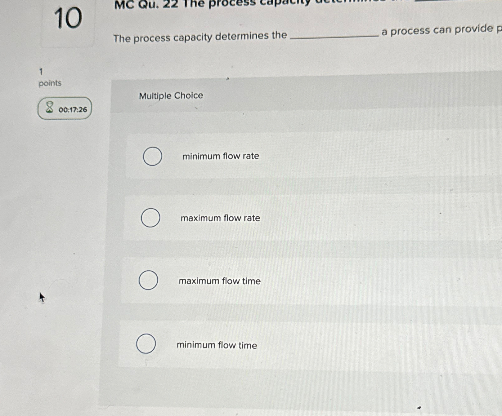 Solved 10MCQU. 22 ﻿The processThe process capacity | Chegg.com
