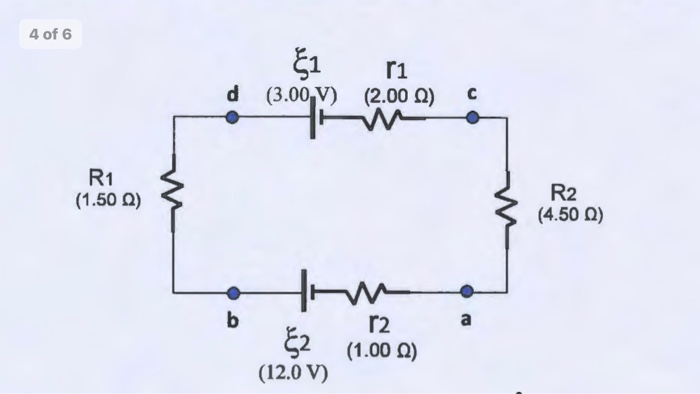 Solved The circuit below contains two real batteries, each | Chegg.com