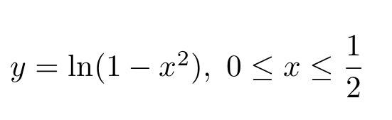 Solved y=ln(1−x2),0≤x≤21 | Chegg.com