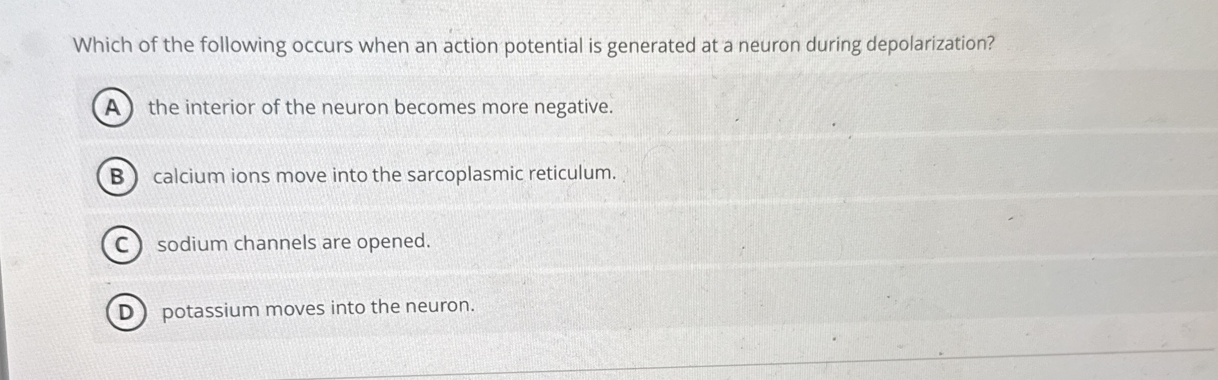 Solved Which of the following occurs when an action | Chegg.com