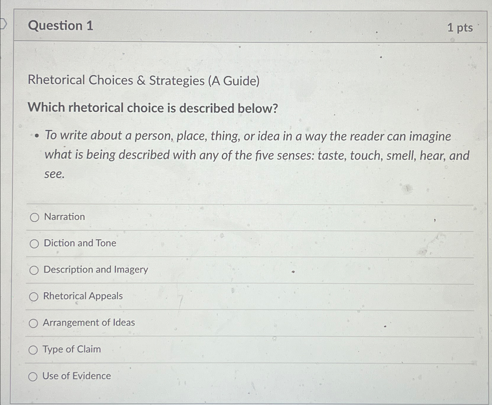 Solved Question 11ptsRhetorical Choices & Strategies (A | Chegg.com