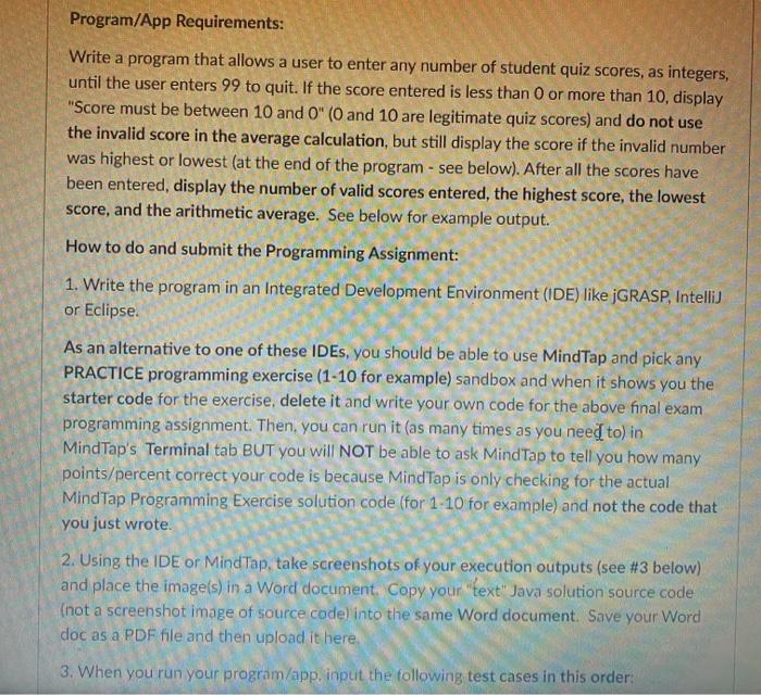 Solved Program App Requirements Write A Program That Allows Chegg