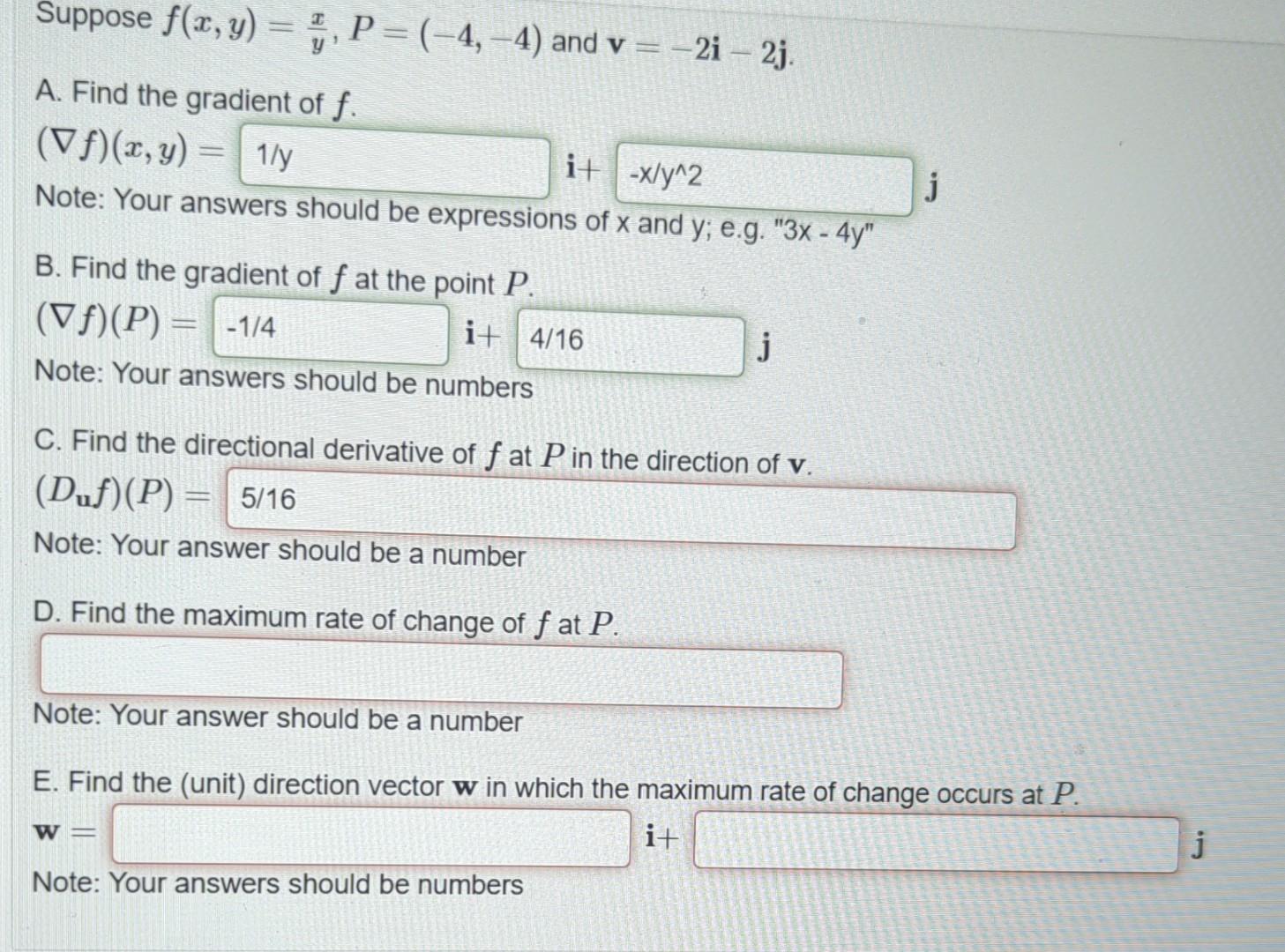 Solved Find the directional derivative of f(x,y,z)=yx+z4, at | Chegg.com