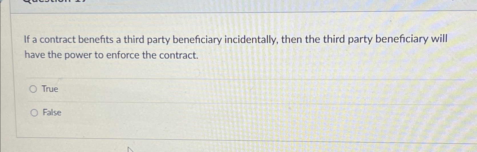 Solved If a contract benefits a third party beneficiary | Chegg.com