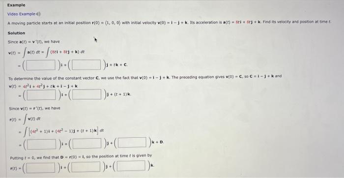 Solved Video Exampled A moving particle starts at an initial | Chegg.com