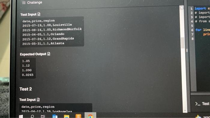 Solved Please solve in Python 3 Challenge Avocado Prices | Chegg.com