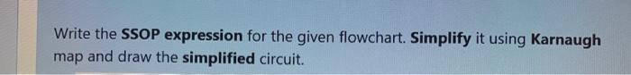 Solved Write the SSOP expression for the given flowchart. | Chegg.com