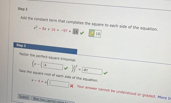 Solved Add the constant term that completes the square to | Chegg.com