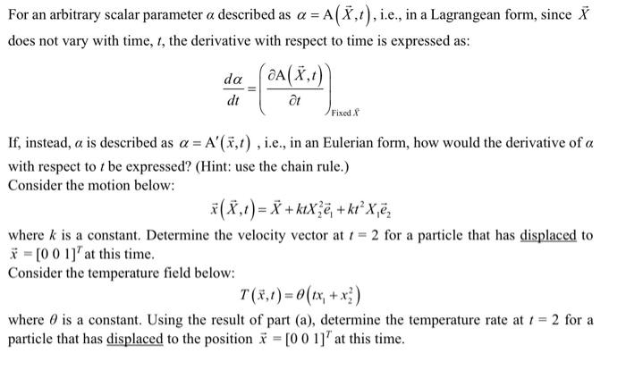For an arbitrary scalar parameter α described as | Chegg.com
