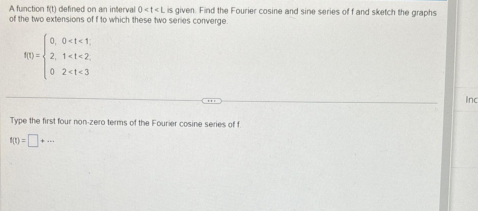 Solved A function f(t) ﻿defined on an interval | Chegg.com