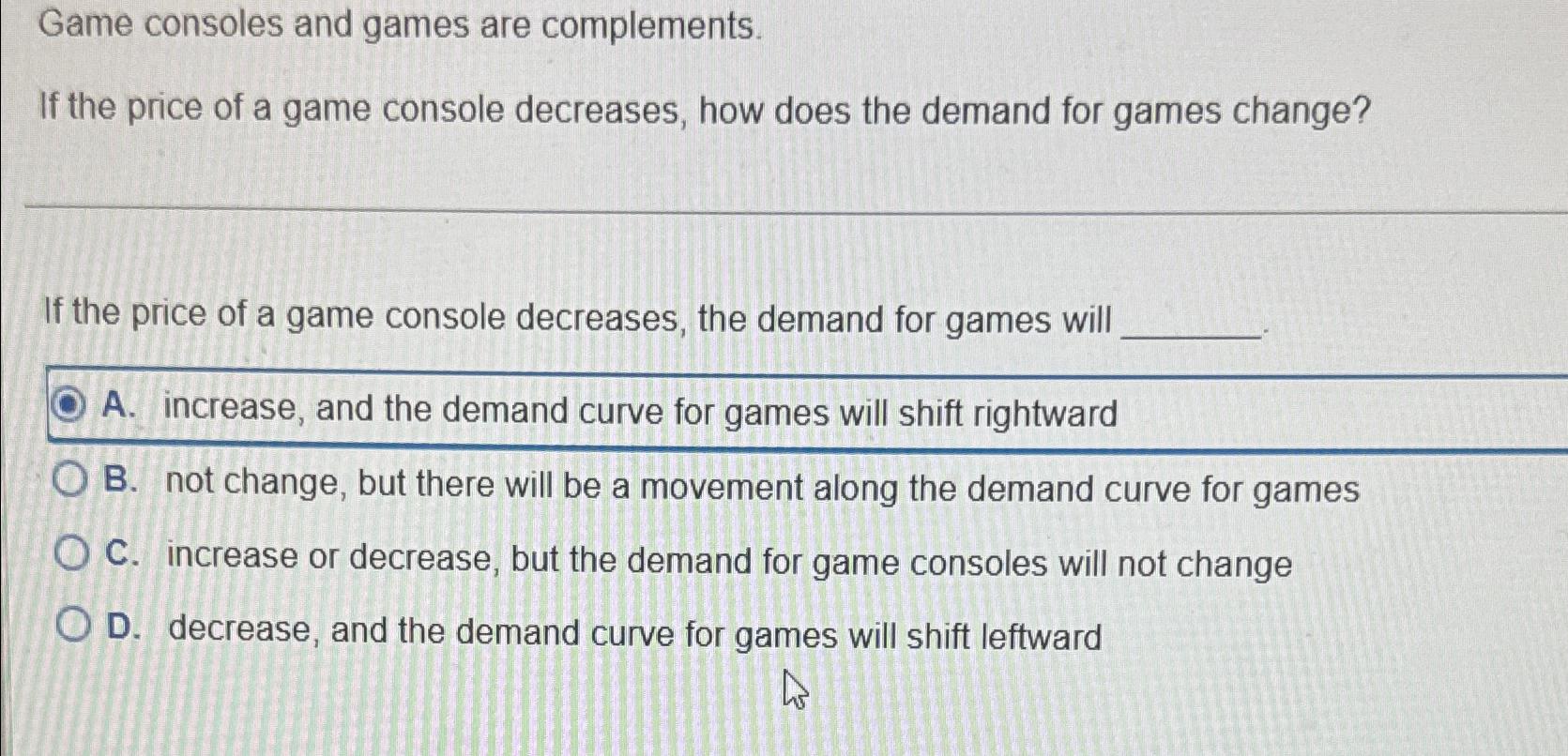 Solved Game consoles and games are complements.If the price | Chegg.com