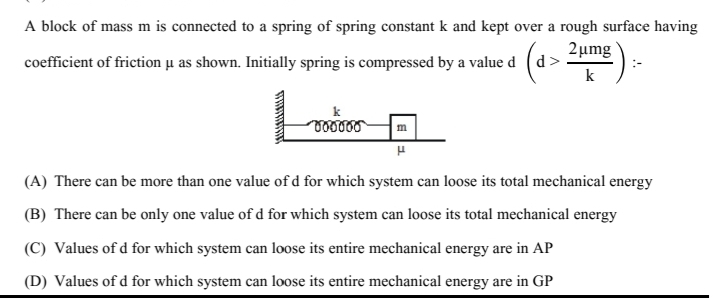 Solved A block of mass m is connected to a spring of spring | Chegg.com