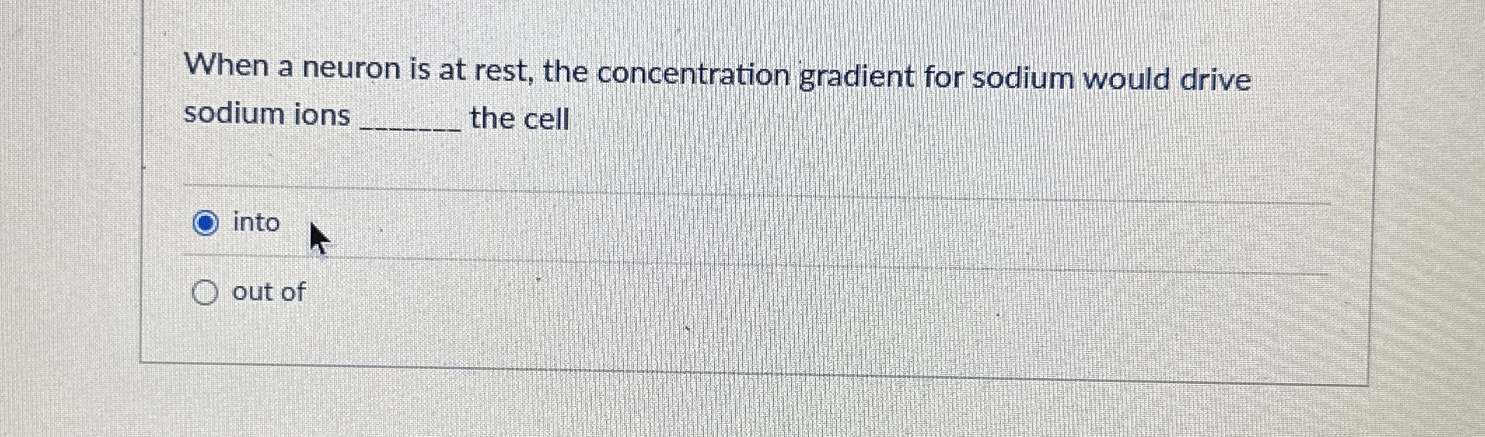 Solved When a neuron is at rest, the concentration gradient | Chegg.com