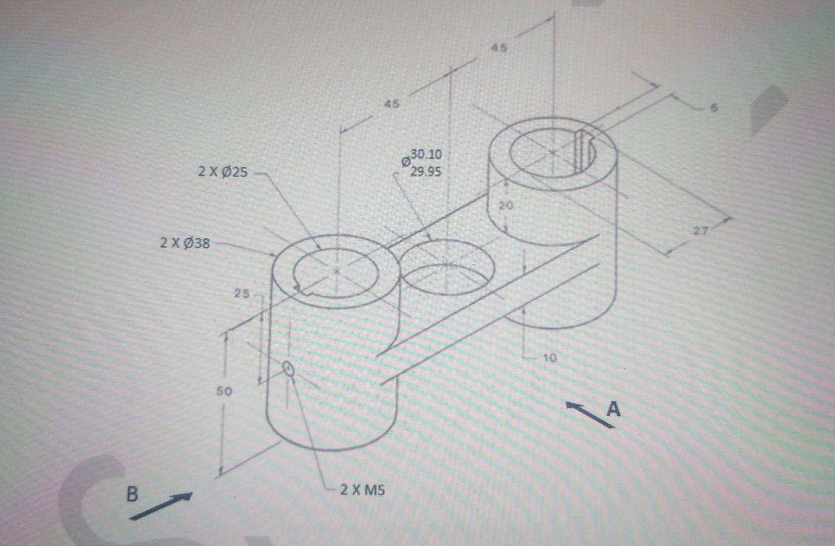 Solved how is middle hole (30.10,29.95) will look like from | Chegg.com