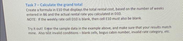 Solved Task 7 - Calculate the grand total Create a formula | Chegg.com