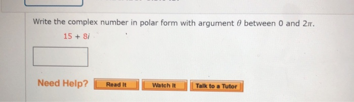 Solved Write the complex number in polar form with argument | Chegg.com