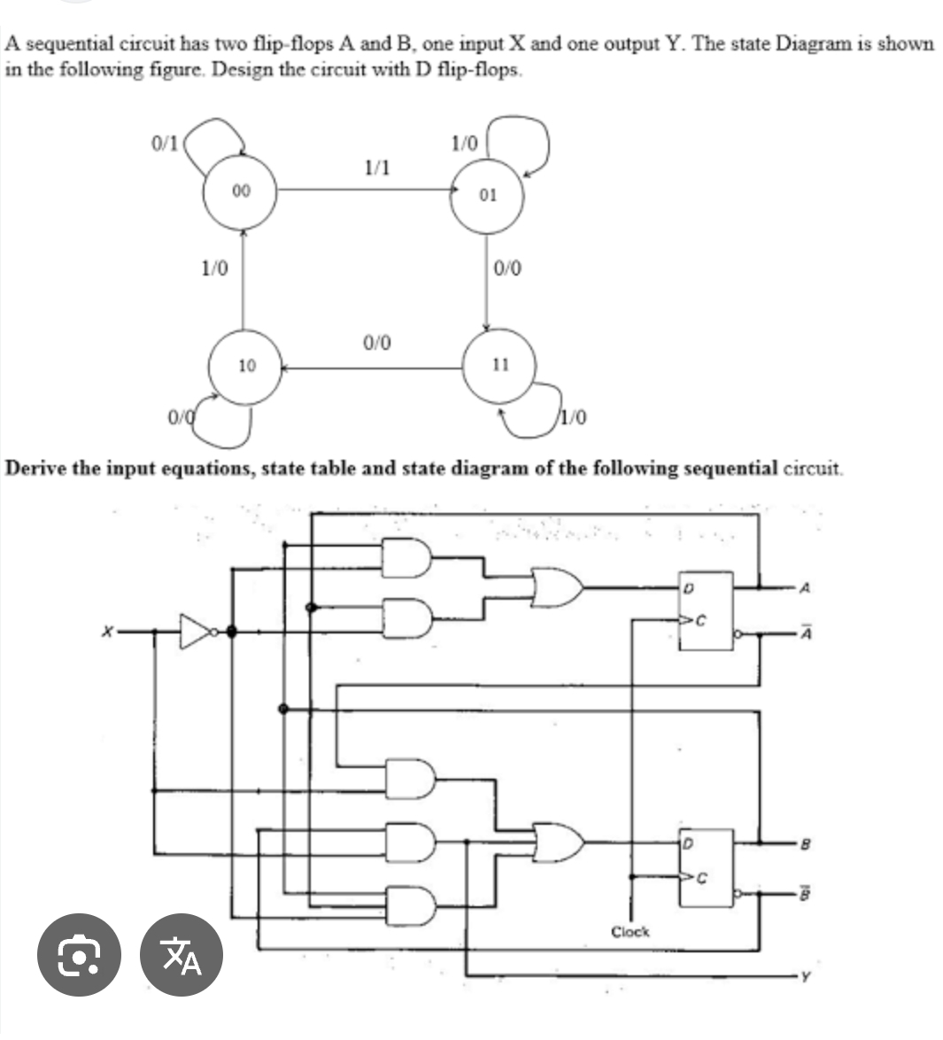 nasıl çözülür? ﻿A sequential circuit has two | Chegg.com