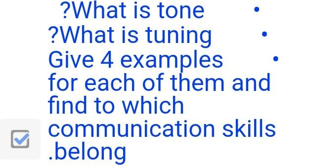 ?What is tone ?What is tuning Give 4 examples for | Chegg.com