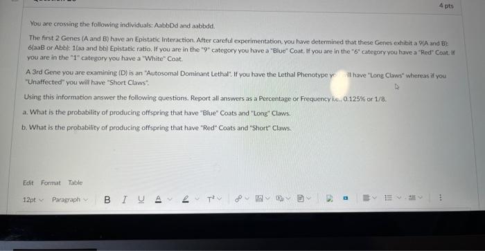 Solved You are crossing the following individuals: AabbDd | Chegg.com