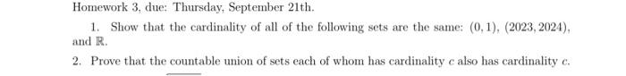 Solved Homework 3 Due Thursday September 21th 1 Show