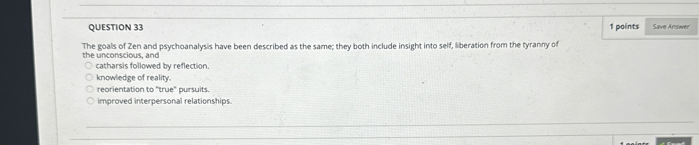 Solved QUESTION 331 ﻿pointsThe goals of Zen and | Chegg.com
