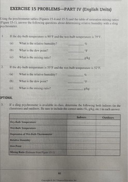 Solved EXERCISE 15 PROBLEMS-PART IV (English Units) Using | Chegg.com