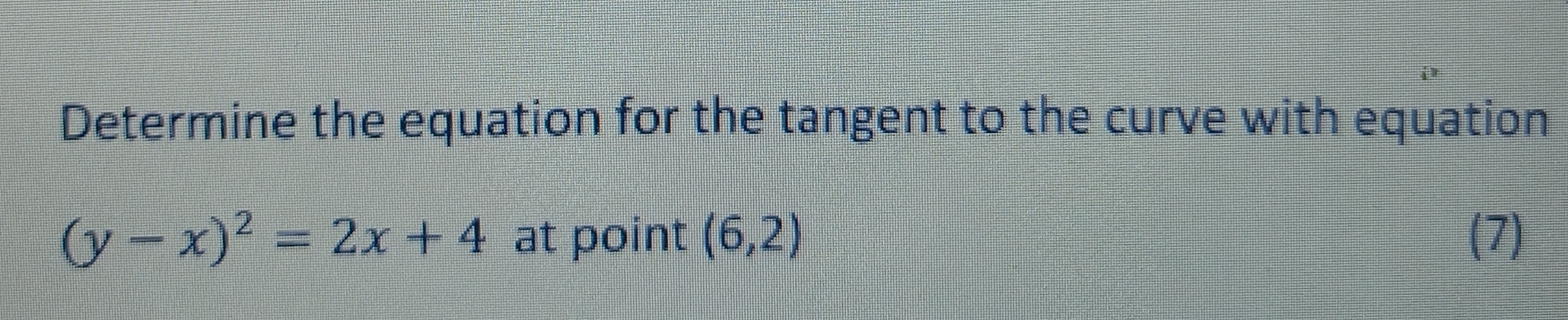 Solved Determine the equation for the tangent to the curve | Chegg.com