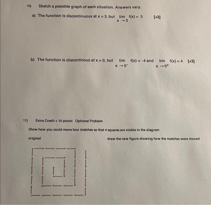 Solved 10) Sketch a possible graph of each situation. | Chegg.com