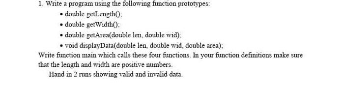 Solved 1. Write a program using the following function | Chegg.com