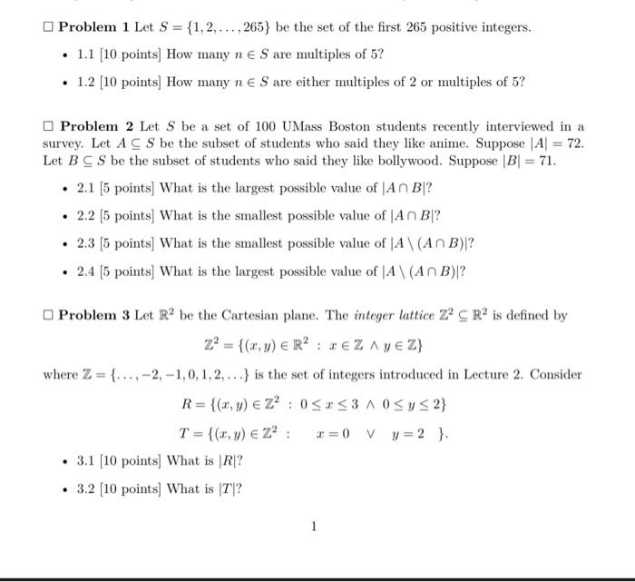 Solved Problem 4 Recall the definition of the set of all bit | Chegg.com