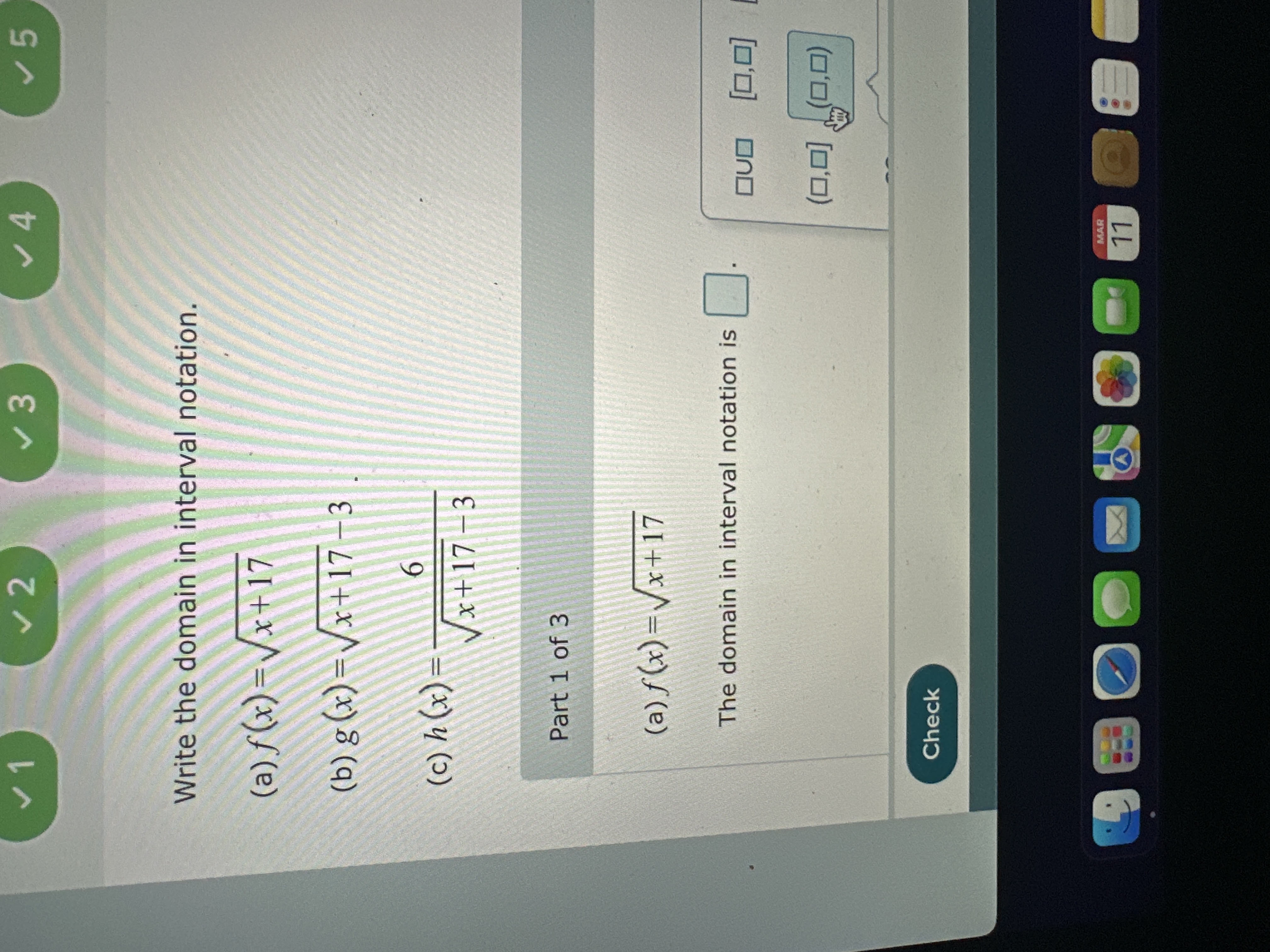 Solved Write the domain in interval | Chegg.com