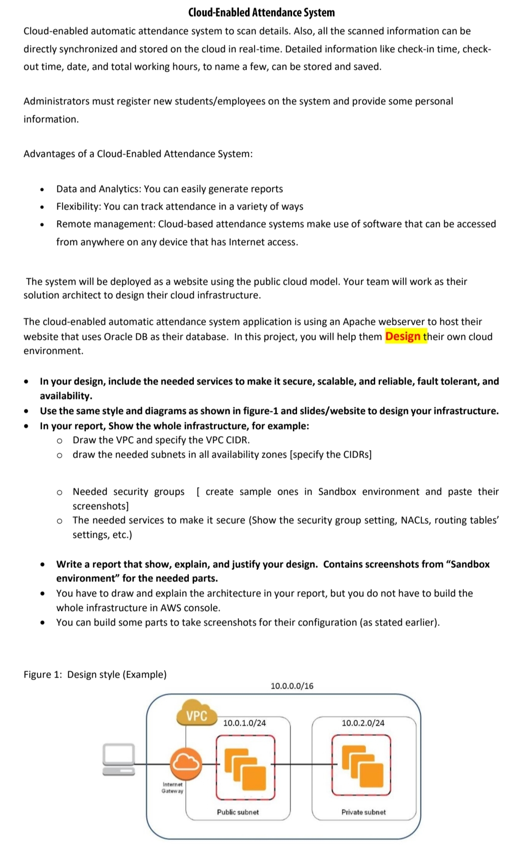 Solved Design Cloud-Enabled Attendance System | Chegg.com