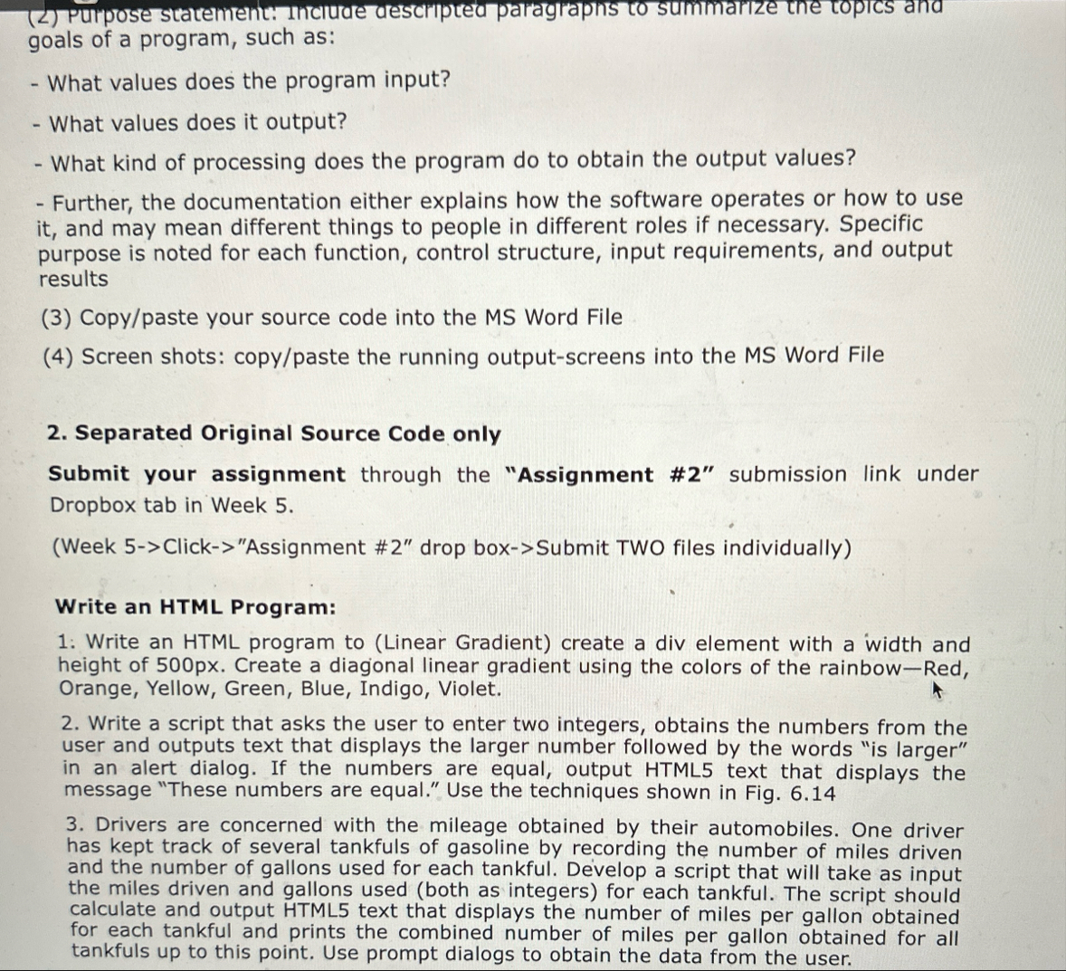 Solved (2) ﻿Purpose statement. Include descripted paragraphs | Chegg.com