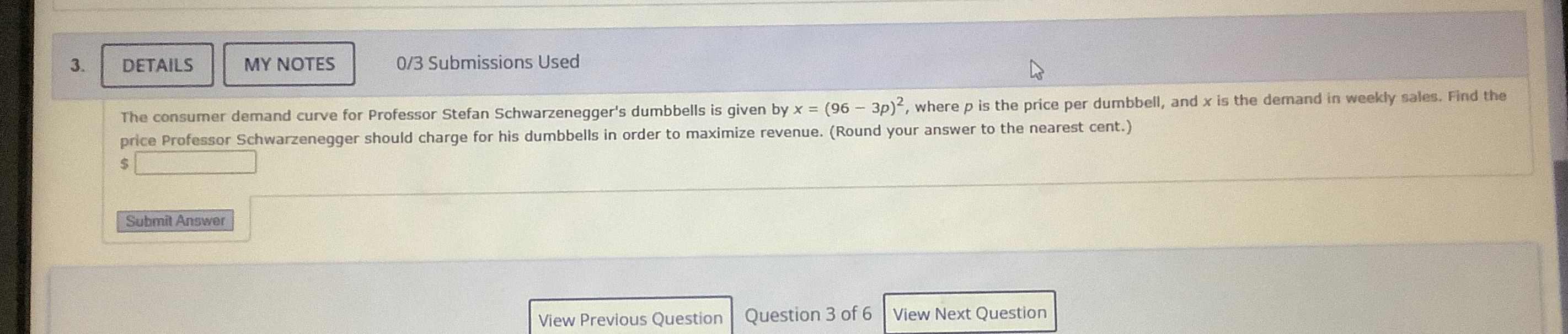Solved 0/3 ﻿Submissions UsedThe consumer demand curve for | Chegg.com