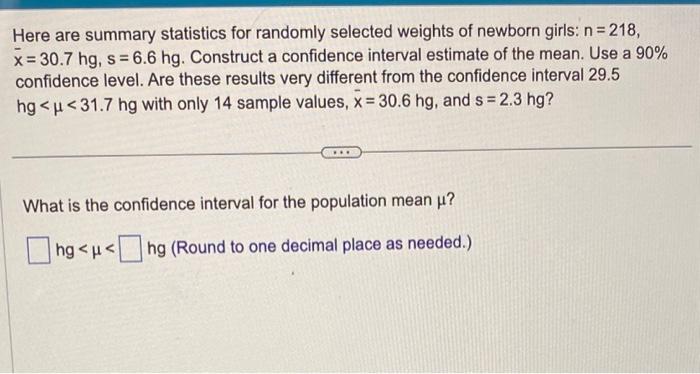Solved Here are summary statistics for randomly selected | Chegg.com