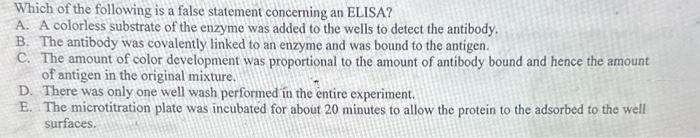 Solved Which of the following is a false statement | Chegg.com