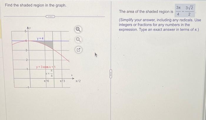 Solved Find the shaded region in the graph. The area of the | Chegg.com