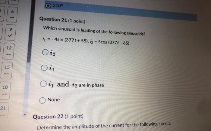 Solved Which sinusoid is leading of the following sinusoids? | Chegg.com