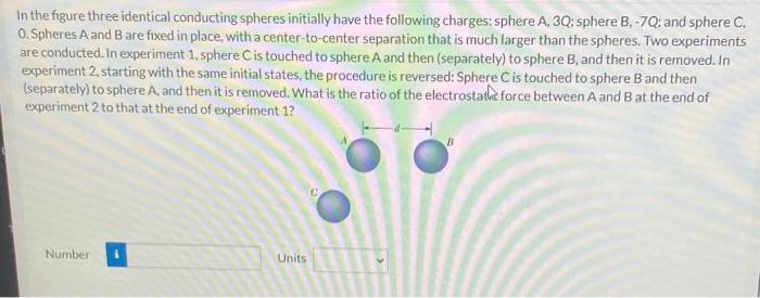Solved In the figure three identical conducting spheres | Chegg.com