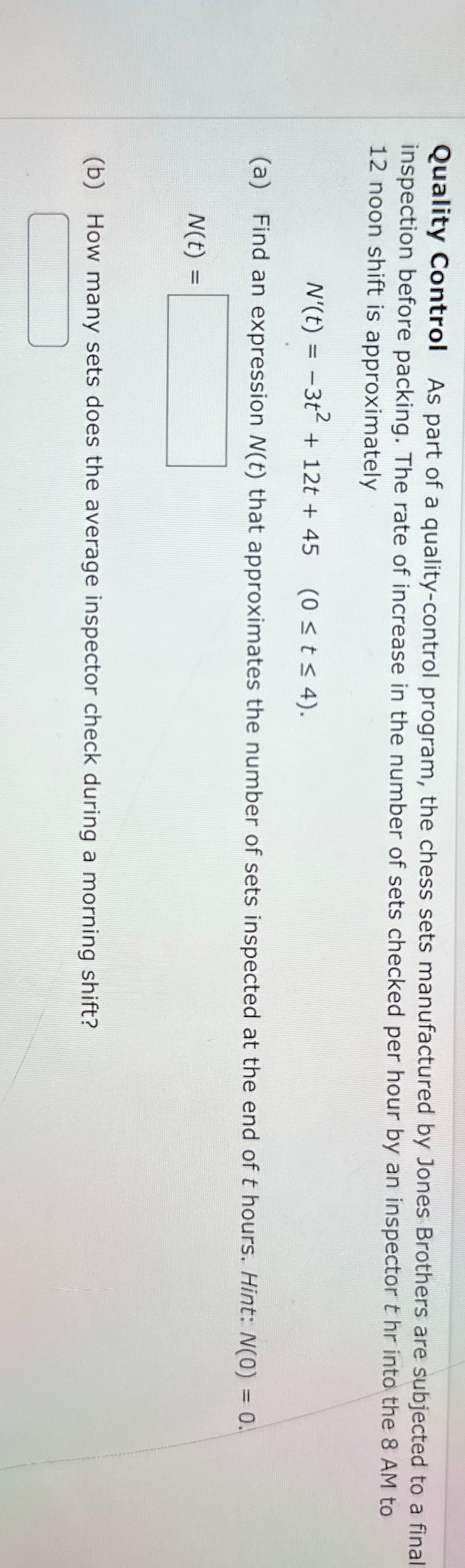 Solved Quality Control As part of a quality-control program, | Chegg.com