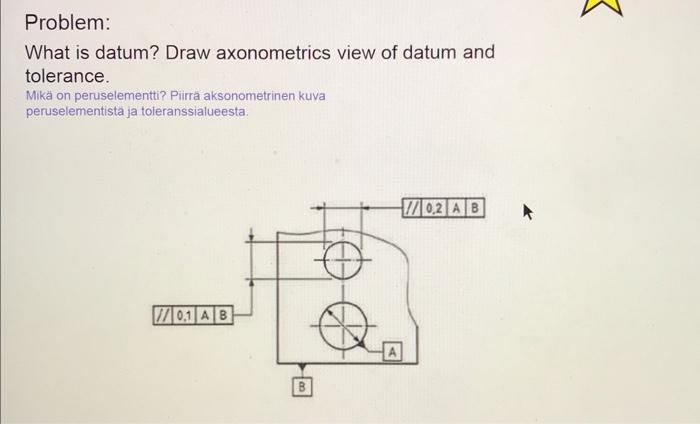 Solved Problem: What is datum? Draw axonometrics view of | Chegg.com